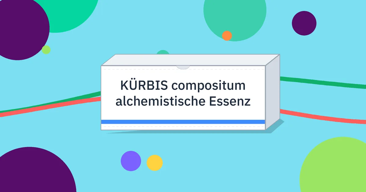 Symbolbild: Packung mit der Aufschrift KÜRBIS compositum alchemistische Essenz (PZN 12358178) – Verfügbarkeit und Bezug in Apotheken in Frankfurt am Main