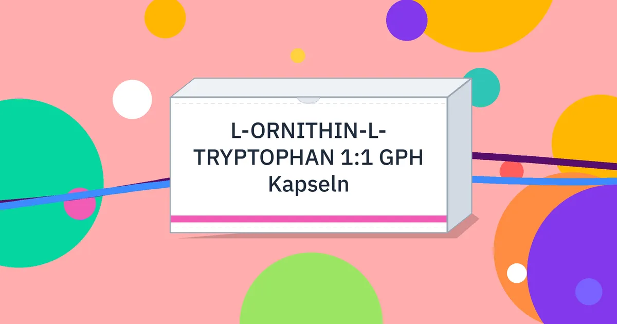 Symbolbild: Packung mit der Aufschrift L-ORNITHIN-L-TRYPTOPHAN 1:1 GPH Kapseln (PZN 04131963) – Verfügbarkeit und Bezug in Apotheken in Frankfurt am Main