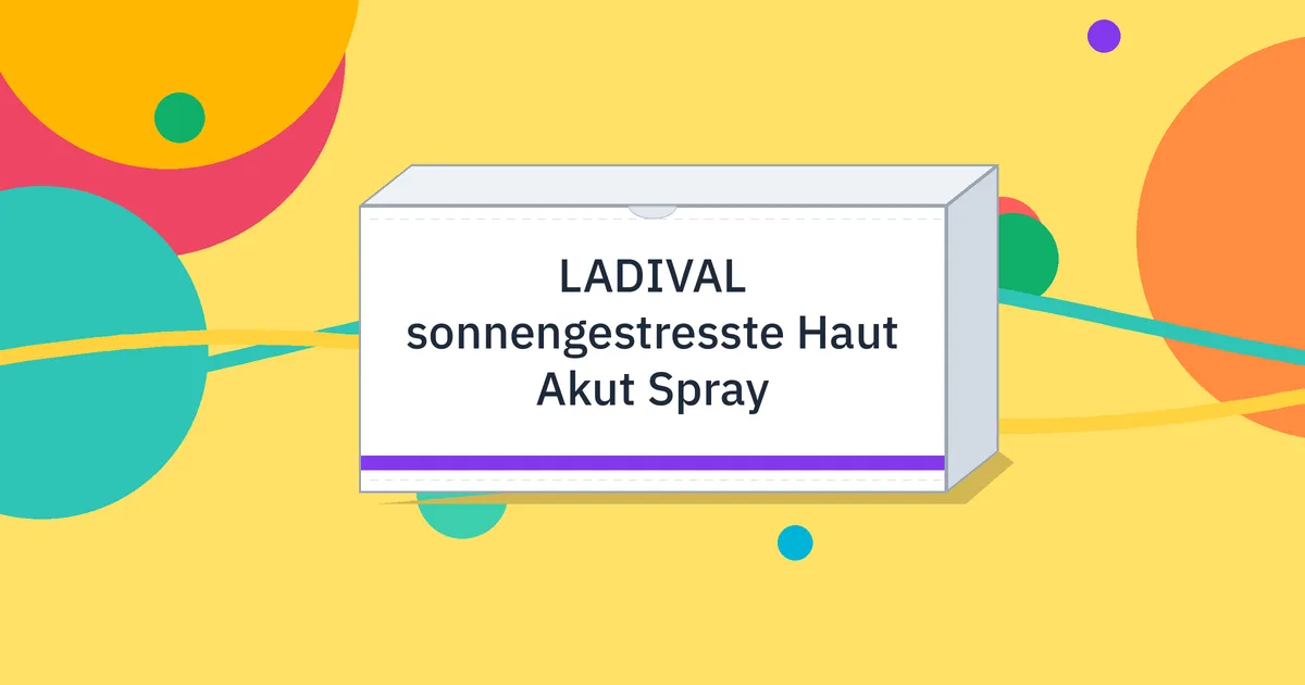 Symbolbild: Packung mit der Aufschrift LADIVAL sonnengestresste Haut Akut Spray (PZN 19099455) – Verfügbarkeit und Bezug in Apotheken in Frankfurt am Main