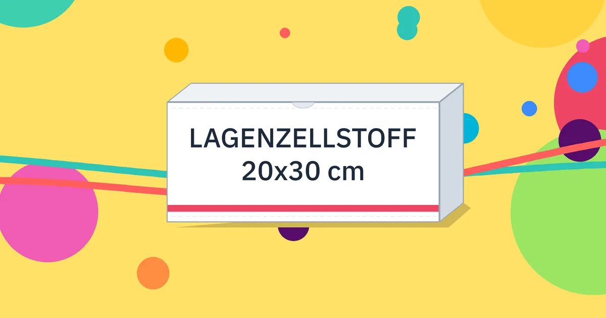 Symbolbild: Packung mit der Aufschrift LAGENZELLSTOFF 20x30 cm (PZN 06803355) – Verfügbarkeit und Bezug in Apotheken in Frankfurt am Main