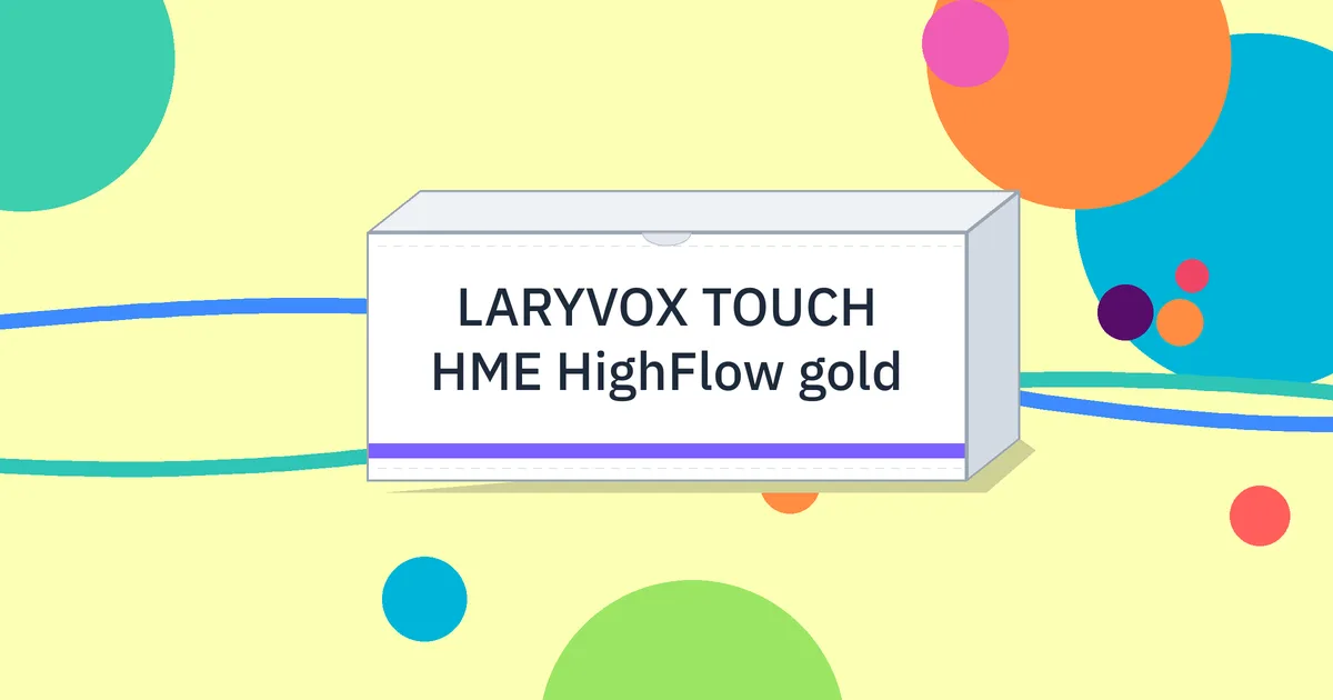 Symbolbild: Packung mit der Aufschrift LARYVOX TOUCH HME HighFlow gold (PZN 11298994) – Verfügbarkeit und Bezug in Apotheken in Frankfurt am Main