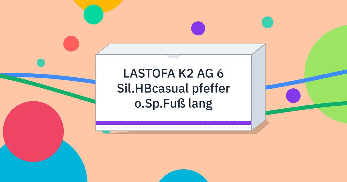 Symbolbild: Packung mit der Aufschrift LASTOFA K2 AG 6 Sil.HBcasual pfeffer o.Sp.Fuß lang (PZN 14150565) – Verfügbarkeit und Bezug in Apotheken in Frankfurt am Main
