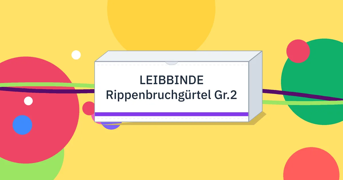 Symbolbild: Packung mit der Aufschrift LEIBBINDE Rippenbruchgürtel Gr.2 (PZN 01735666) – Verfügbarkeit und Bezug in Apotheken in Frankfurt am Main