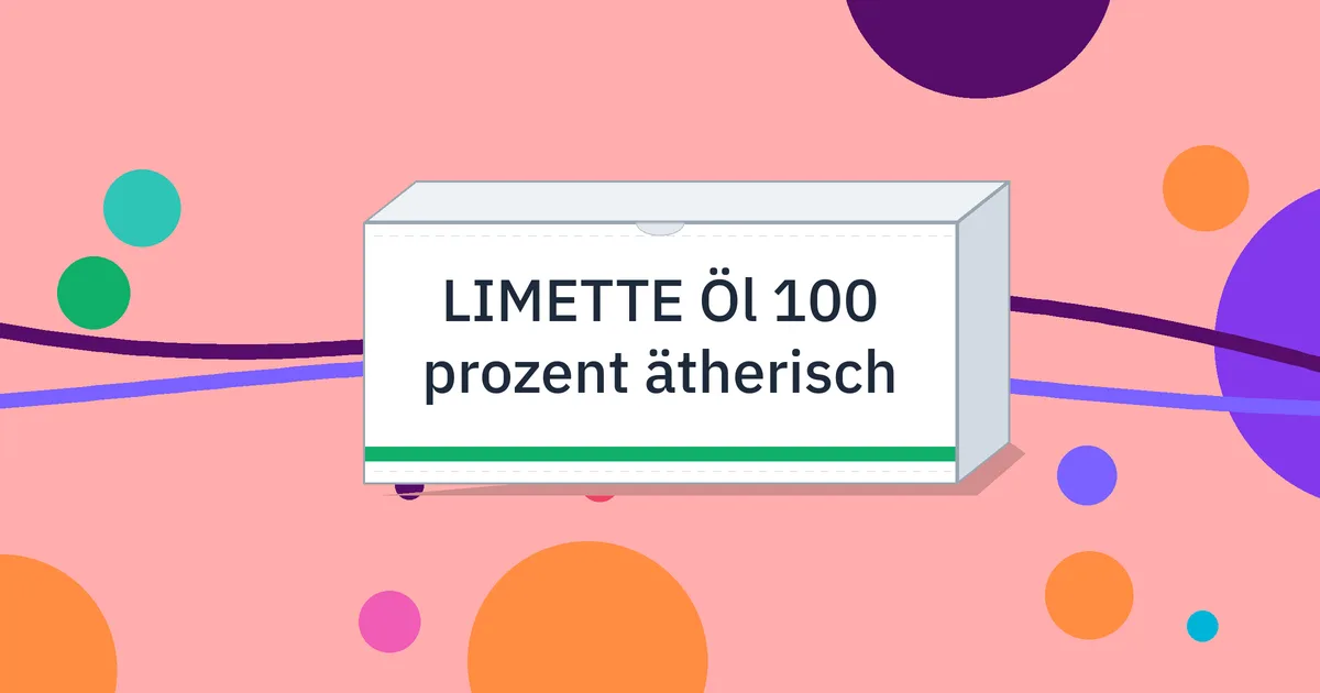 Symbolbild: Packung mit der Aufschrift LIMETTE Öl 100 prozent ätherisch (PZN 07205840) – Verfügbarkeit und Bezug in Apotheken in Frankfurt am Main