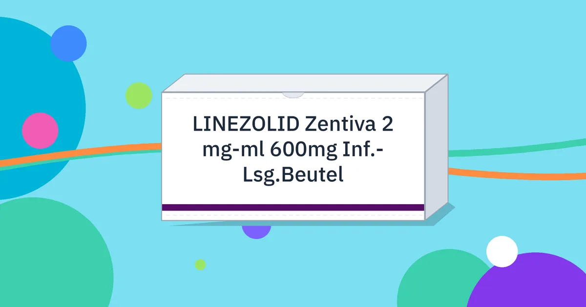 Symbolbild: Packung mit der Aufschrift LINEZOLID Zentiva 2 mg-ml 600mg Inf.-Lsg.Beutel (PZN 11292230) – Verfügbarkeit und Bezug in Apotheken in Frankfurt am Main