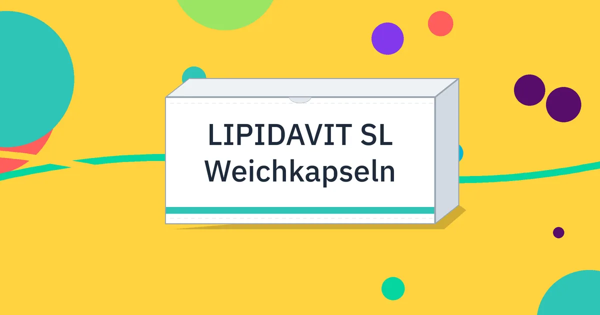 Symbolbild: Packung mit der Aufschrift LIPIDAVIT SL Weichkapseln (PZN 14350956) – Verfügbarkeit und Bezug in Apotheken in Frankfurt am Main
