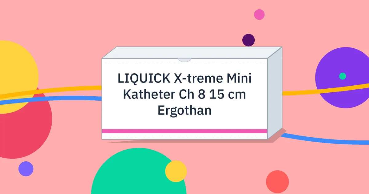 Symbolbild: Packung mit der Aufschrift LIQUICK X-treme Mini Katheter Ch 8 15 cm Ergothan (PZN 20083583) – Verfügbarkeit und Bezug in Apotheken in Frankfurt am Main