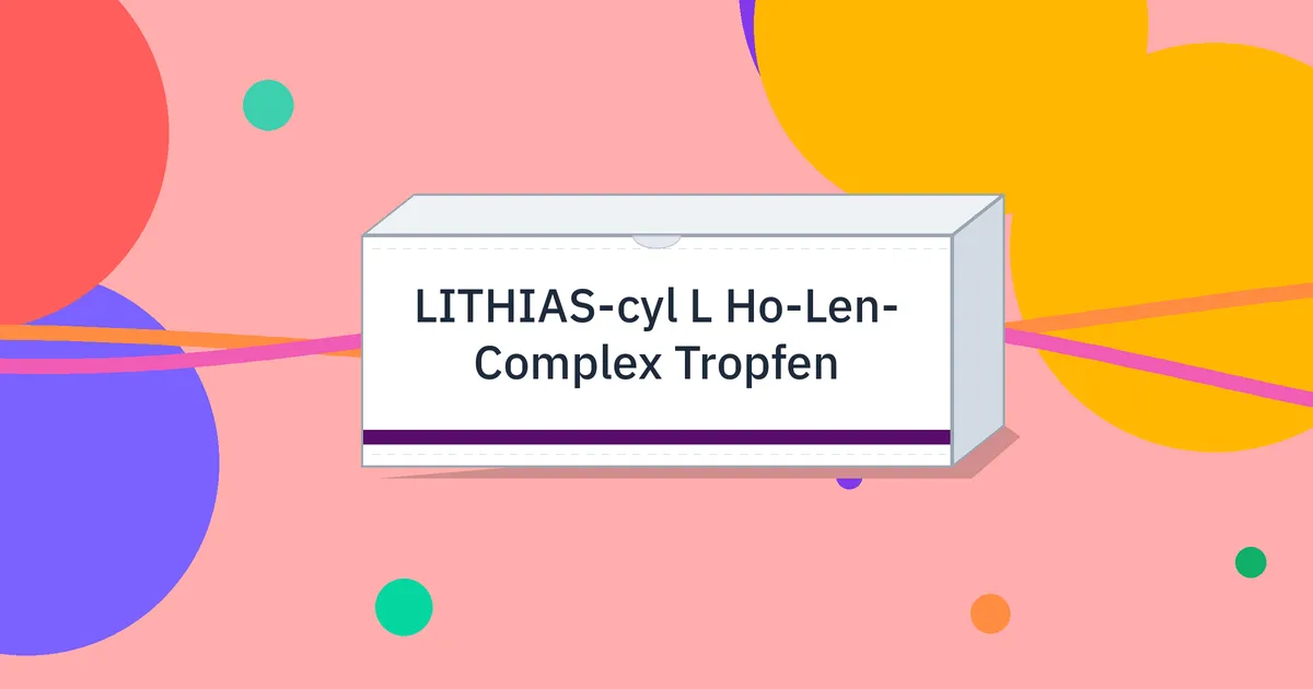 Symbolbild: Packung mit der Aufschrift LITHIAS-cyl L Ho-Len-Complex Tropfen (PZN 02565893) – Verfügbarkeit und Bezug in Apotheken in Frankfurt am Main