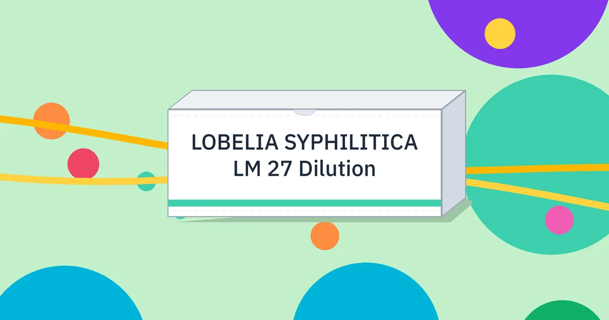 Symbolbild: Packung mit der Aufschrift LOBELIA SYPHILITICA LM 27 Dilution (PZN 13534944) – Verfügbarkeit und Bezug in Apotheken in Frankfurt am Main