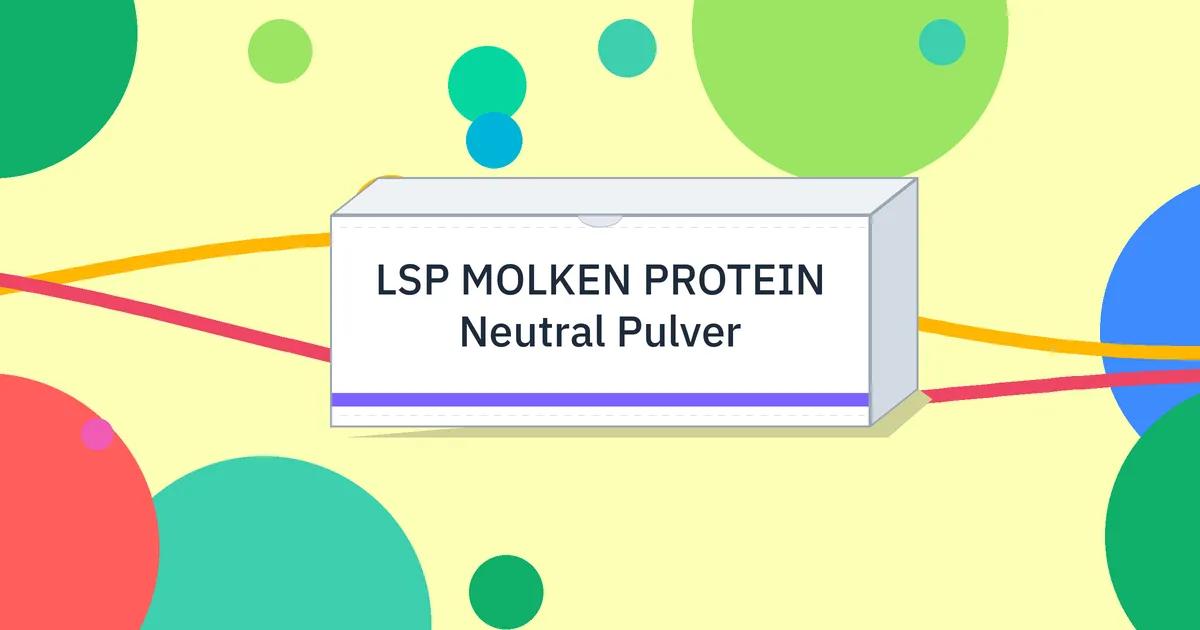 Symbolbild: Packung mit der Aufschrift LSP MOLKEN PROTEIN Neutral Pulver (PZN 09725101) – Verfügbarkeit und Bezug in Apotheken in Frankfurt am Main