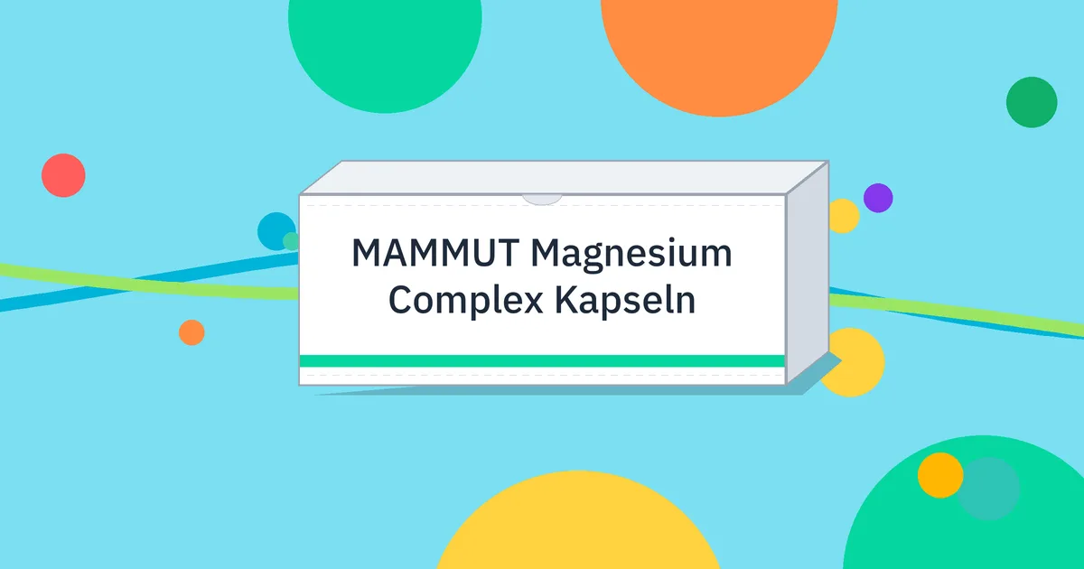 Symbolbild: Packung mit der Aufschrift MAMMUT Magnesium Complex Kapseln (PZN 18891896) – Verfügbarkeit und Bezug in Apotheken in Frankfurt am Main