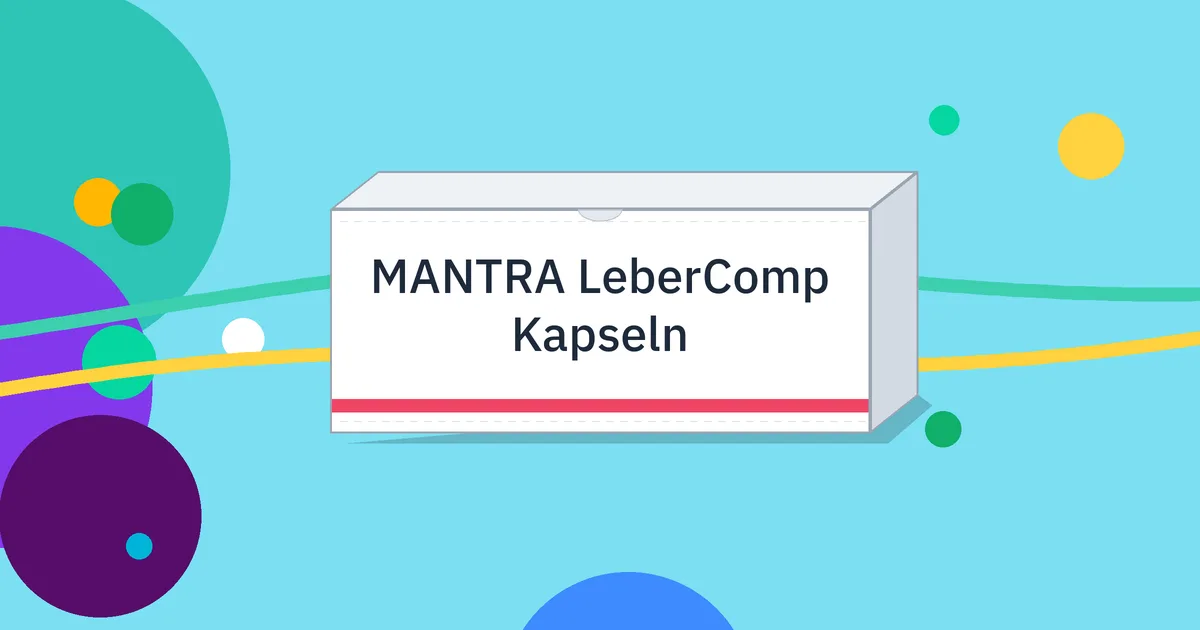 Symbolbild: Packung mit der Aufschrift MANTRA LeberComp Kapseln (PZN 16585008) – Verfügbarkeit und Bezug in Apotheken in Frankfurt am Main