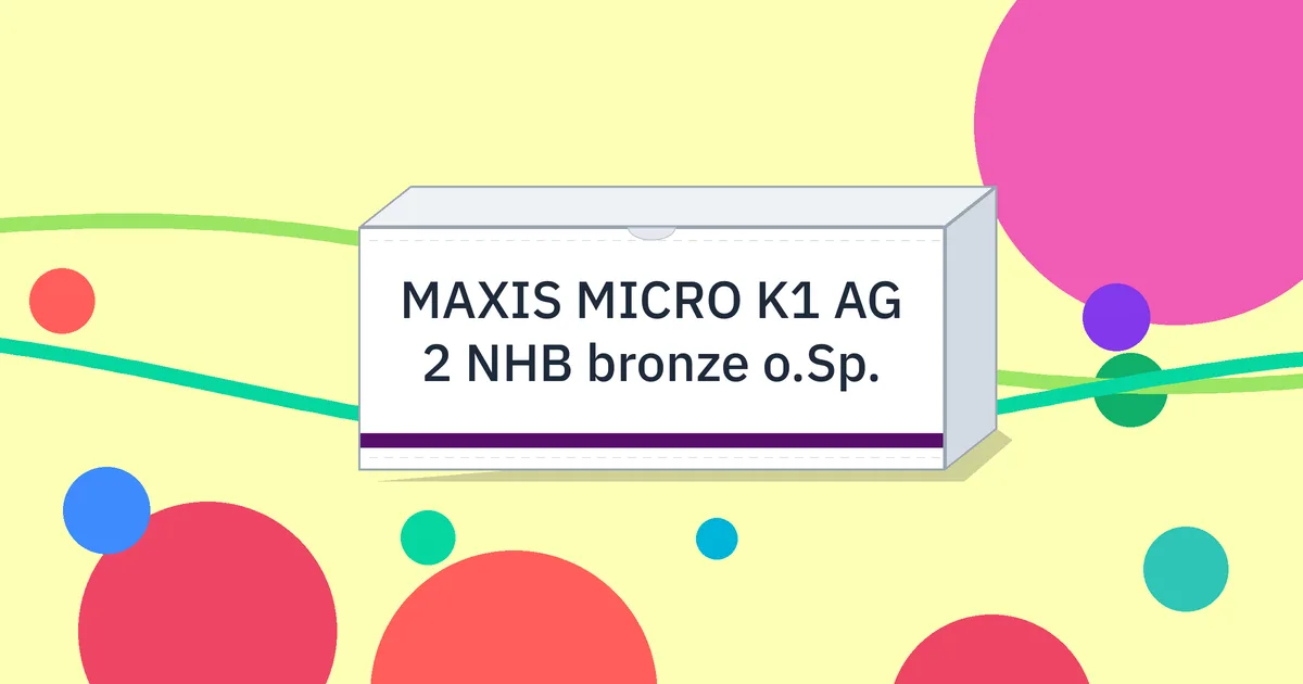 Symbolbild: Packung mit der Aufschrift MAXIS MICRO K1 AG 2 NHB bronze o.Sp. (PZN 17672620) – Verfügbarkeit und Bezug in Apotheken in Frankfurt am Main