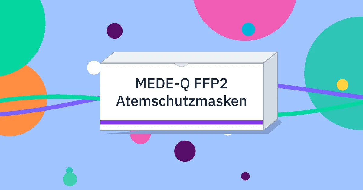 Symbolbild: Packung mit der Aufschrift MEDE-Q FFP2 Atemschutzmasken (PZN 17314984) – Verfügbarkeit und Bezug in Apotheken in Frankfurt am Main