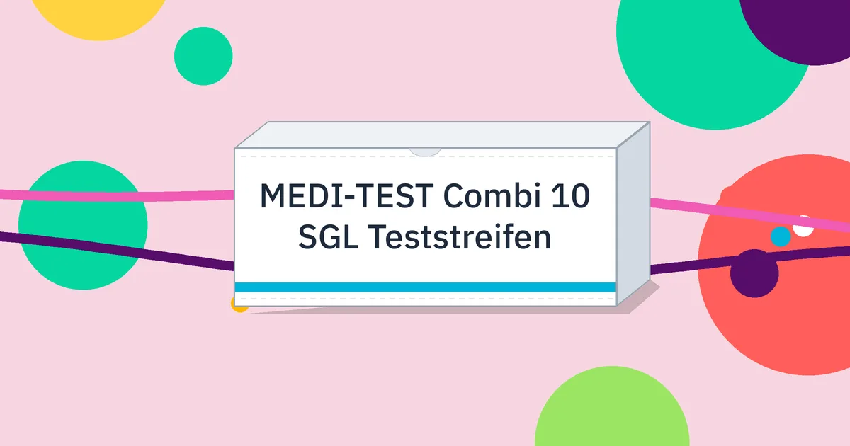 Symbolbild: Packung mit der Aufschrift MEDI-TEST Combi 10 SGL Teststreifen (PZN 00374083) – Verfügbarkeit und Bezug in Apotheken in Frankfurt am Main