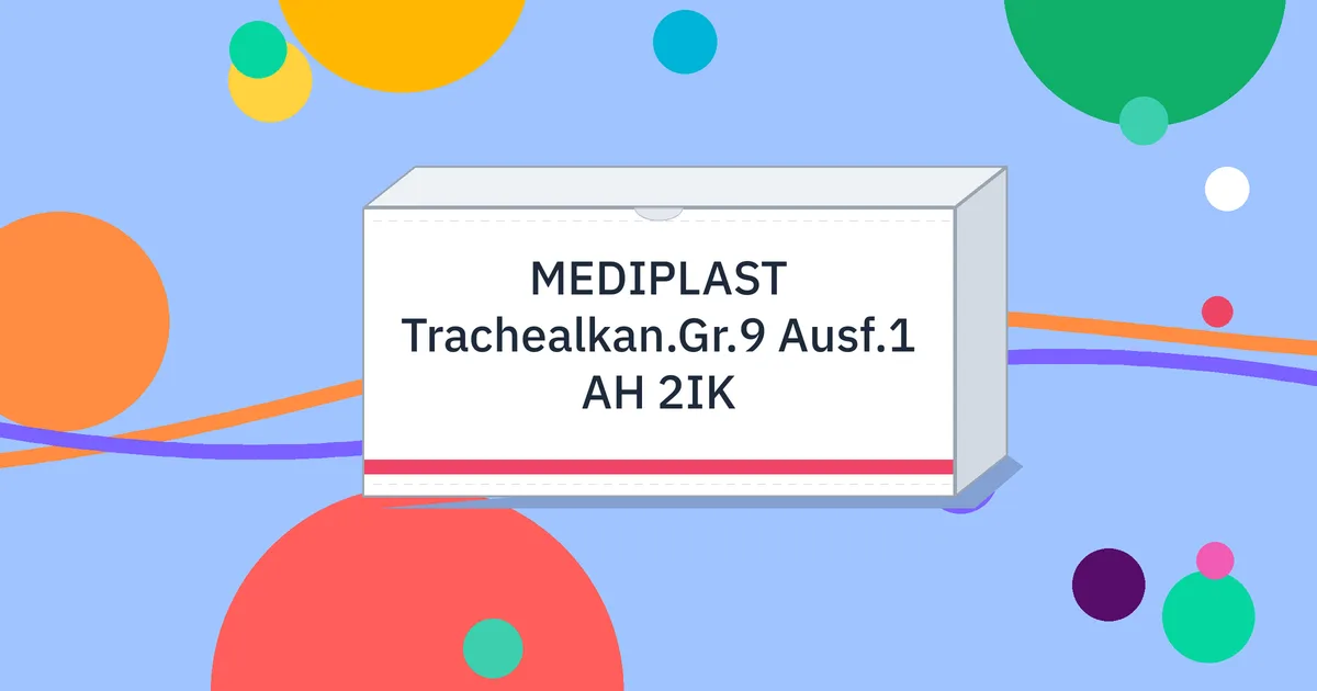 Symbolbild: Packung mit der Aufschrift MEDIPLAST Trachealkan.Gr.9 Ausf.1 AH 2IK (PZN 04525484) – Verfügbarkeit und Bezug in Apotheken in Frankfurt am Main
