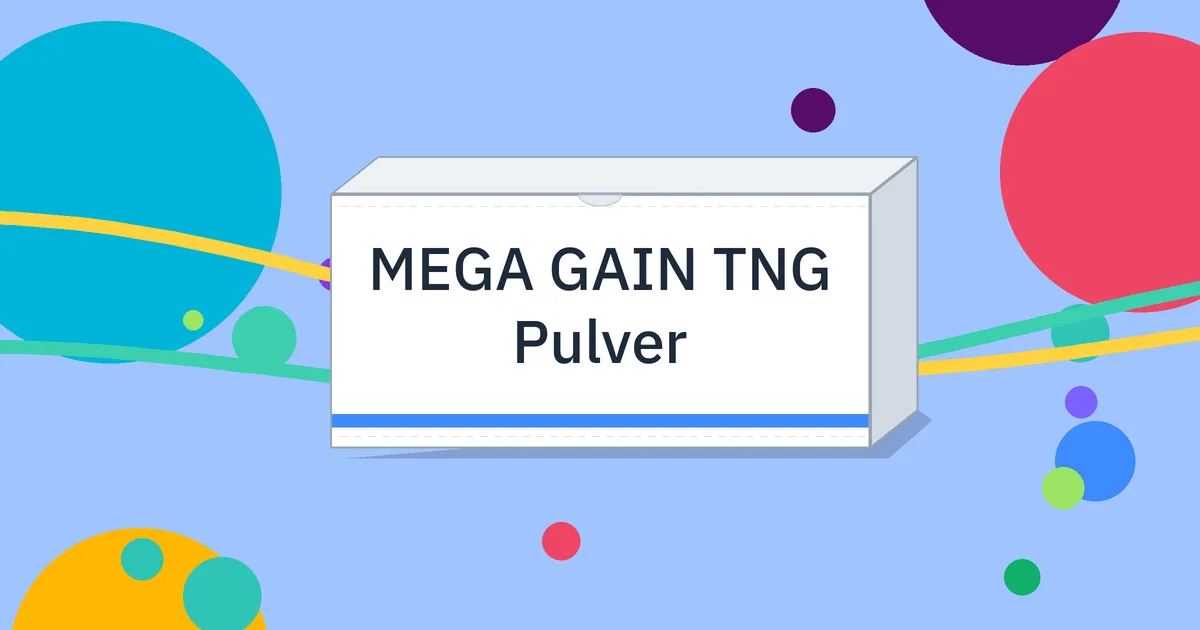 Symbolbild: Packung mit der Aufschrift MEGA GAIN TNG Pulver (PZN 06952440) – Verfügbarkeit und Bezug in Apotheken in Frankfurt am Main