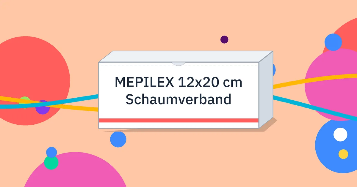 Symbolbild: Packung mit der Aufschrift MEPILEX 12x20 cm Schaumverband (PZN 17452226) – Verfügbarkeit und Bezug in Apotheken in Frankfurt am Main