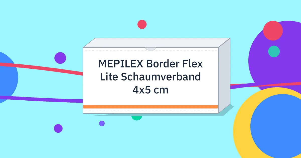 Symbolbild: Packung mit der Aufschrift MEPILEX Border Flex Lite Schaumverband 4x5 cm (PZN 19510324) – Verfügbarkeit und Bezug in Apotheken in Frankfurt am Main