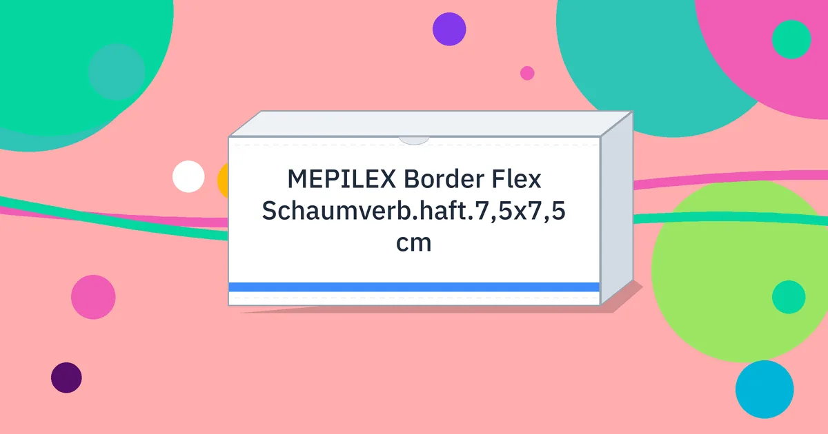 Symbolbild: Packung mit der Aufschrift MEPILEX Border Flex Schaumverb.haft.7,5x7,5 cm (PZN 18500708) – Verfügbarkeit und Bezug in Apotheken in Frankfurt am Main