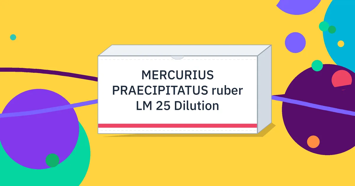 Symbolbild: Packung mit der Aufschrift MERCURIUS PRAECIPITATUS ruber LM 25 Dilution (PZN 12953314) – Verfügbarkeit und Bezug in Apotheken in Frankfurt am Main