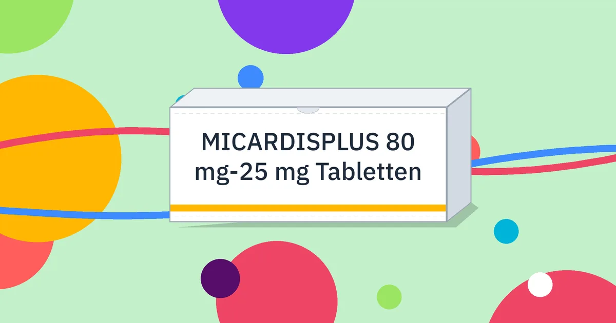Symbolbild: Packung mit der Aufschrift MICARDISPLUS 80 mg-25 mg Tabletten (PZN 19357963) – Verfügbarkeit und Bezug in Apotheken in Frankfurt am Main