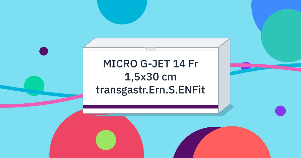 Symbolbild: Packung mit der Aufschrift MICRO G-JET 14 Fr 1,5x30 cm transgastr.Ern.S.ENFit (PZN 17818207) – Verfügbarkeit und Bezug in Apotheken in Frankfurt am Main
