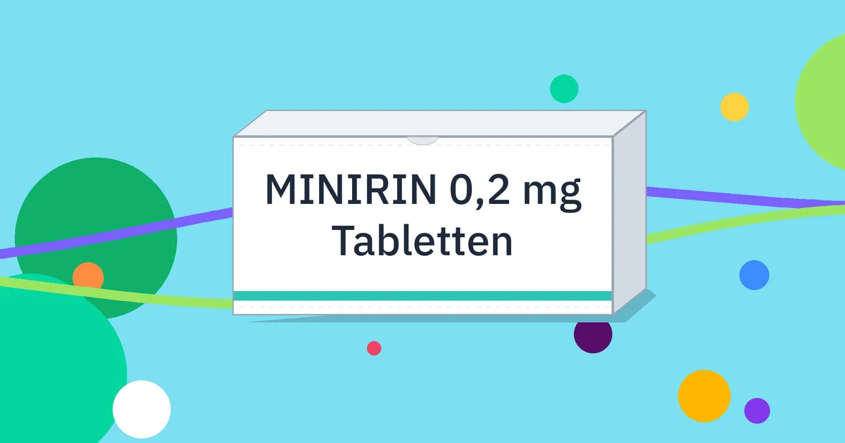 Symbolbild: Packung mit der Aufschrift MINIRIN 0,2 mg Tabletten (PZN 03912687) – Verfügbarkeit und Bezug in Apotheken in Frankfurt am Main