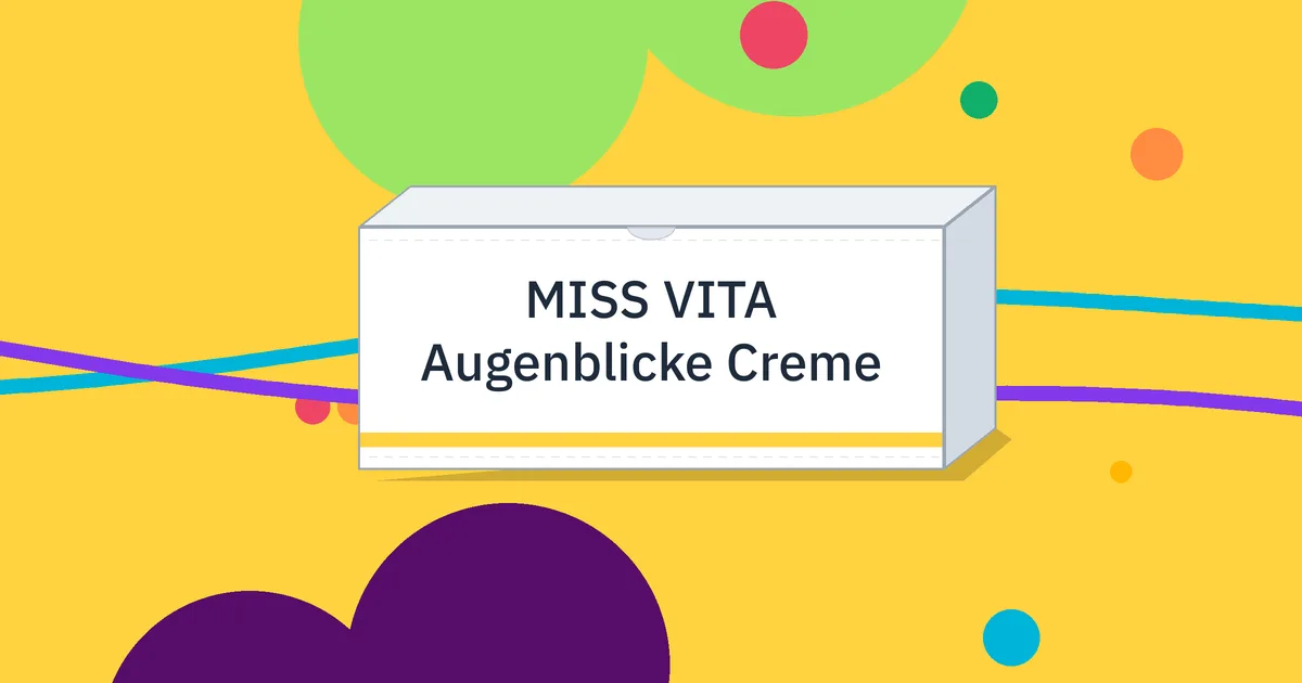 Symbolbild: Packung mit der Aufschrift MISS VITA Augenblicke Creme (PZN 17584933) – Verfügbarkeit und Bezug in Apotheken in Frankfurt am Main