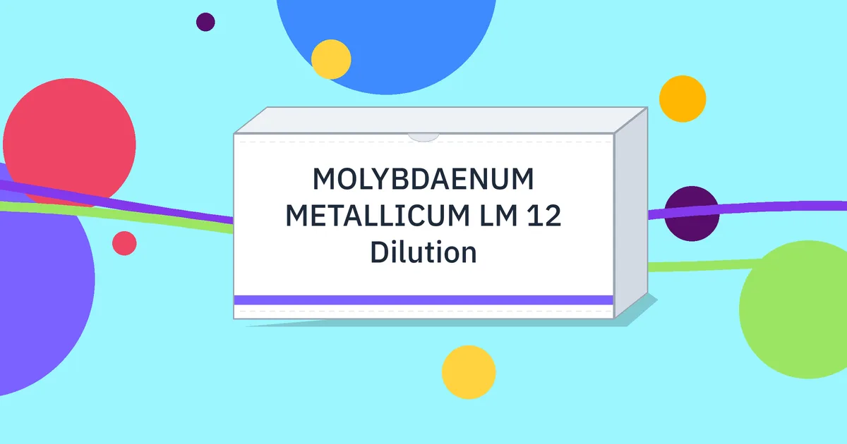 Symbolbild: Packung mit der Aufschrift MOLYBDAENUM METALLICUM LM 12 Dilution (PZN 13609808) – Verfügbarkeit und Bezug in Apotheken in Frankfurt am Main