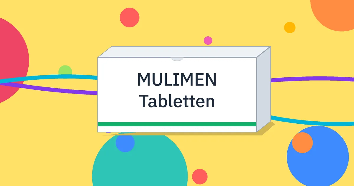 Symbolbild: Packung mit der Aufschrift MULIMEN Tabletten (PZN 07446561) – Verfügbarkeit und Bezug in Apotheken in Frankfurt am Main