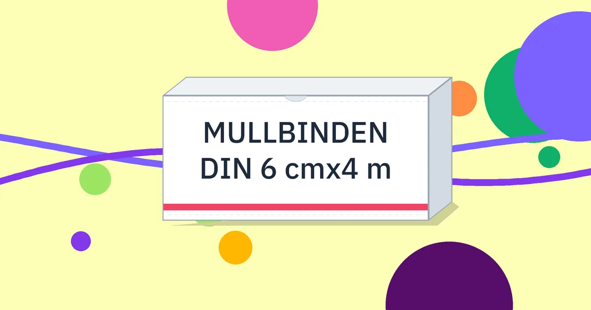 Symbolbild: Packung mit der Aufschrift MULLBINDEN DIN 6 cmx4 m (PZN 01960110) – Verfügbarkeit und Bezug in Apotheken in Frankfurt am Main
