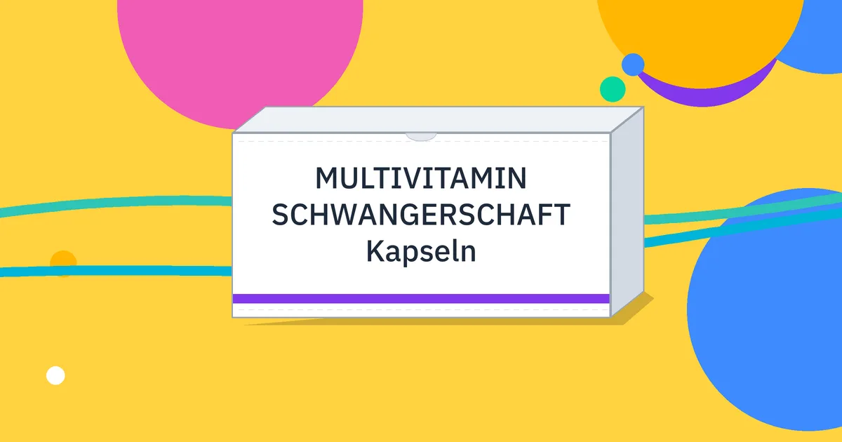 Symbolbild: Packung mit der Aufschrift MULTIVITAMIN SCHWANGERSCHAFT Kapseln (PZN 16166903) – Verfügbarkeit und Bezug in Apotheken in Frankfurt am Main