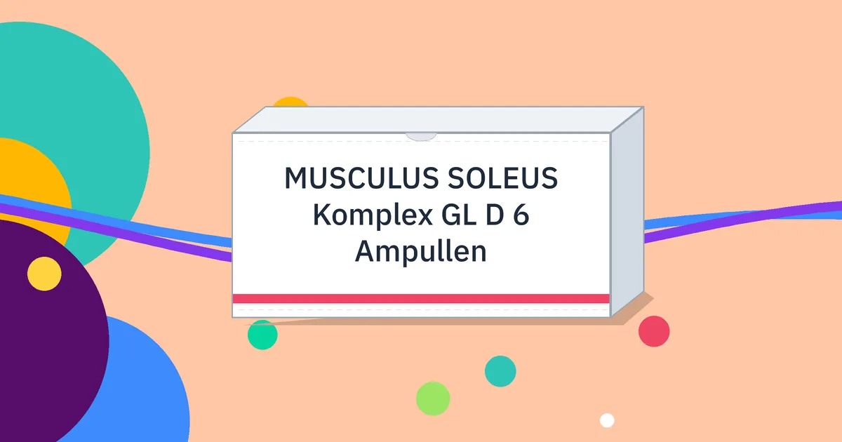 Symbolbild: Packung mit der Aufschrift MUSCULUS SOLEUS Komplex GL D 6 Ampullen (PZN 02937834) – Verfügbarkeit und Bezug in Apotheken in Frankfurt am Main