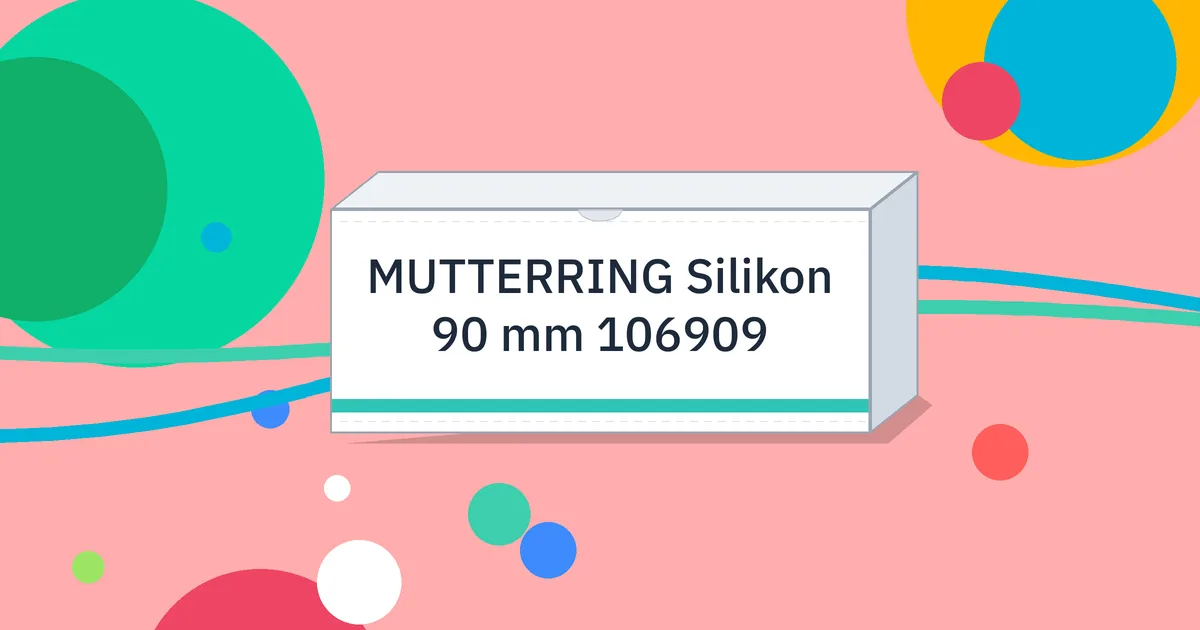 Symbolbild: Packung mit der Aufschrift MUTTERRING Silikon 90 mm 106909 (PZN 04641983) – Verfügbarkeit und Bezug in Apotheken in Frankfurt am Main