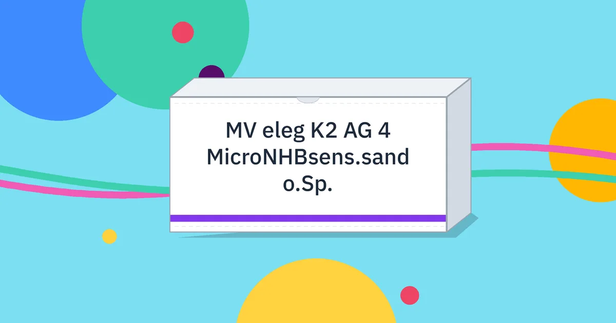 Symbolbild: Packung mit der Aufschrift MV eleg K2 AG 4 MicroNHBsens.sand o.Sp. (PZN 18930426) – Verfügbarkeit und Bezug in Apotheken in Frankfurt am Main
