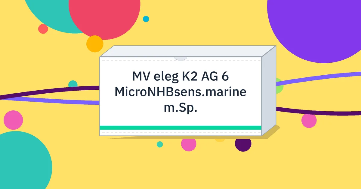 Symbolbild: Packung mit der Aufschrift MV eleg K2 AG 6 MicroNHBsens.marine m.Sp. (PZN 15724577) – Verfügbarkeit und Bezug in Apotheken in Frankfurt am Main