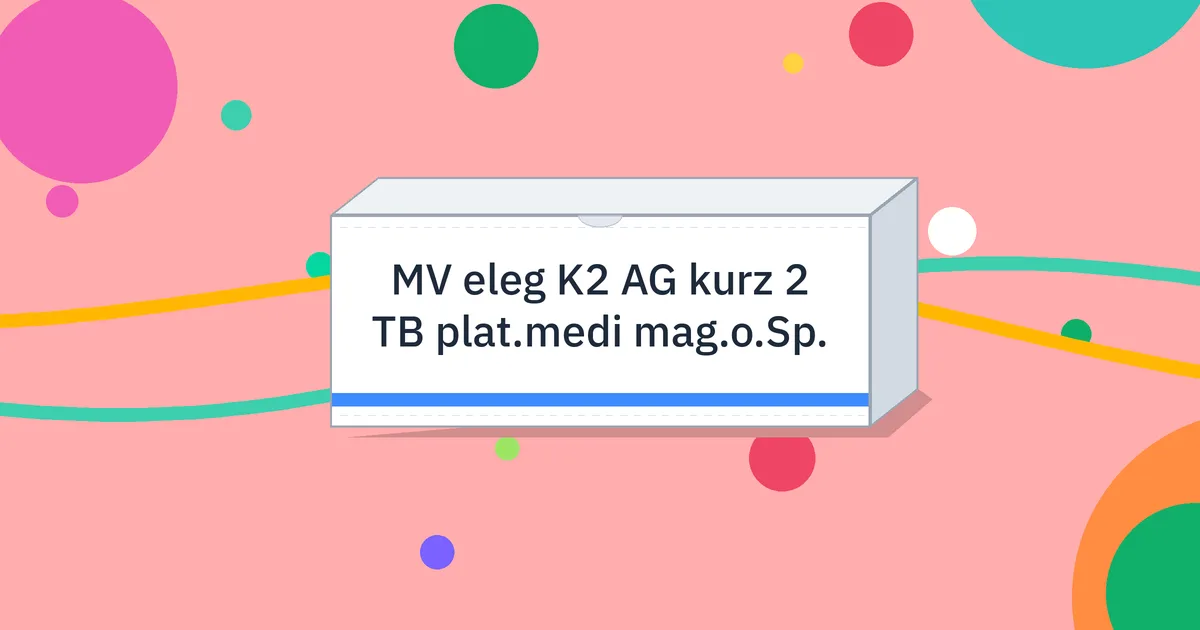 Symbolbild: Packung mit der Aufschrift MV eleg K2 AG kurz 2 TB plat.medi mag.o.Sp. (PZN 14634599) – Verfügbarkeit und Bezug in Apotheken in Frankfurt am Main