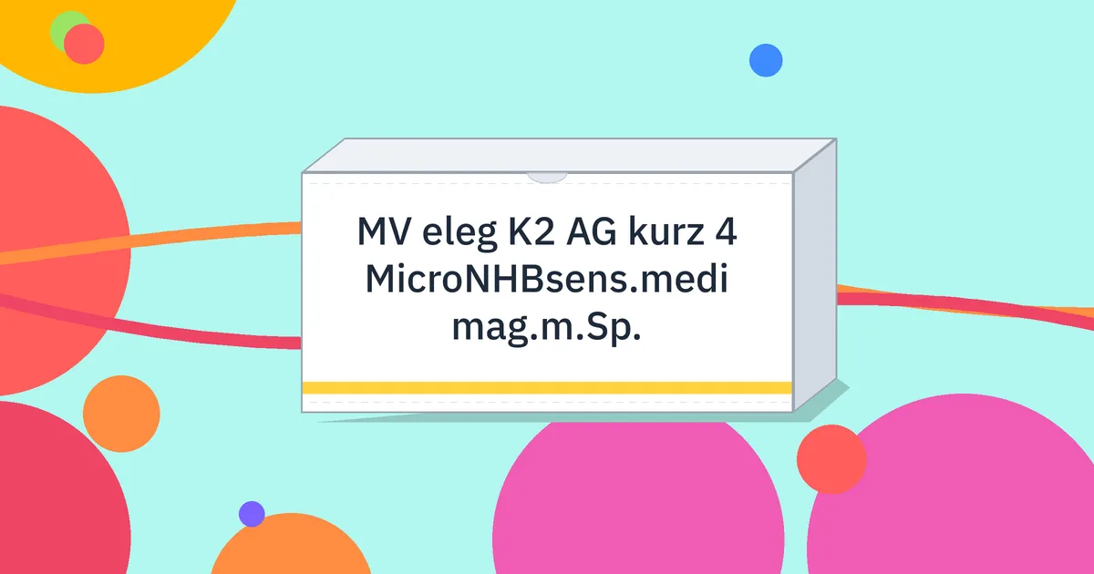 Symbolbild: Packung mit der Aufschrift MV eleg K2 AG kurz 4 MicroNHBsens.medi mag.m.Sp. (PZN 15709833) – Verfügbarkeit und Bezug in Apotheken in Frankfurt am Main