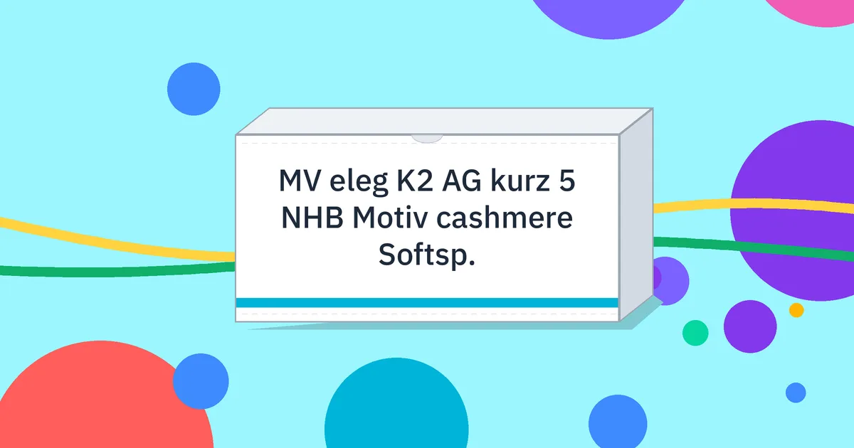 Symbolbild: Packung mit der Aufschrift MV eleg K2 AG kurz 5 NHB Motiv cashmere Softsp. (PZN 15707691) – Verfügbarkeit und Bezug in Apotheken in Frankfurt am Main