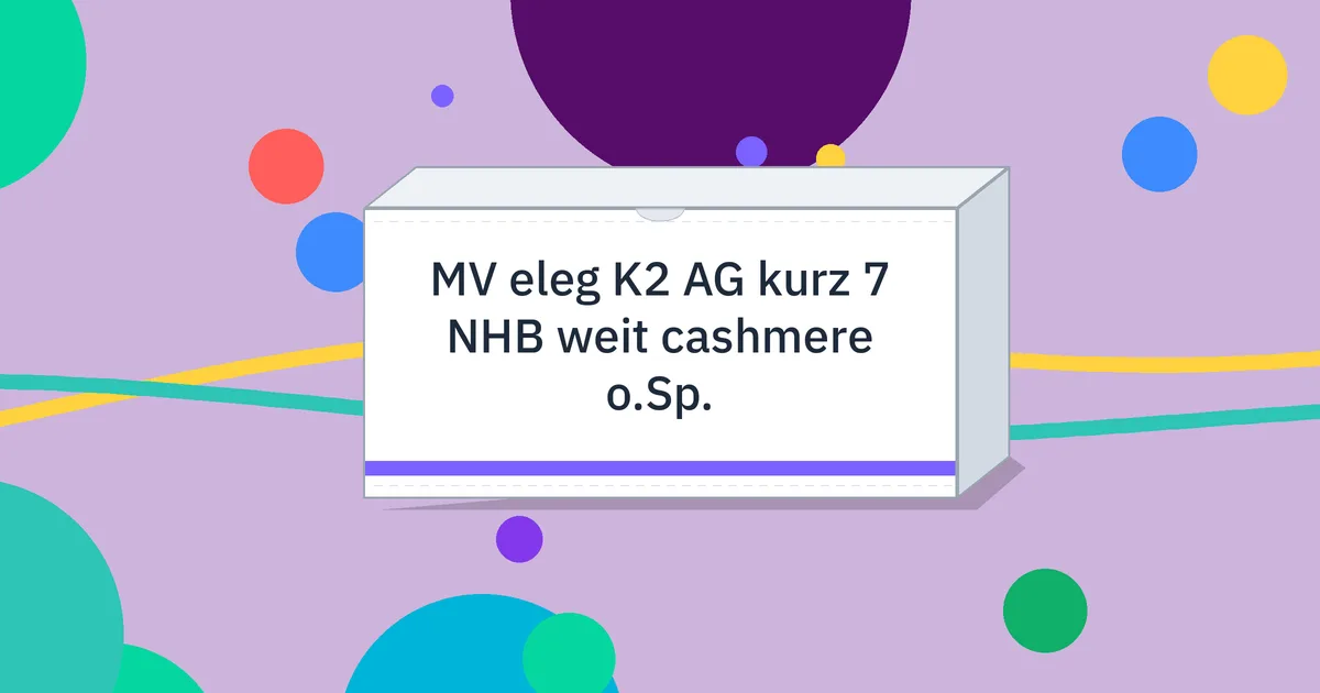 Symbolbild: Packung mit der Aufschrift MV eleg K2 AG kurz 7 NHB weit cashmere o.Sp. (PZN 15714165) – Verfügbarkeit und Bezug in Apotheken in Frankfurt am Main