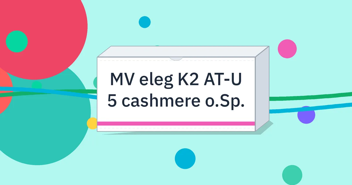 Symbolbild: Packung mit der Aufschrift MV eleg K2 AT-U 5 cashmere o.Sp. (PZN 15288969) – Verfügbarkeit und Bezug in Apotheken in Frankfurt am Main