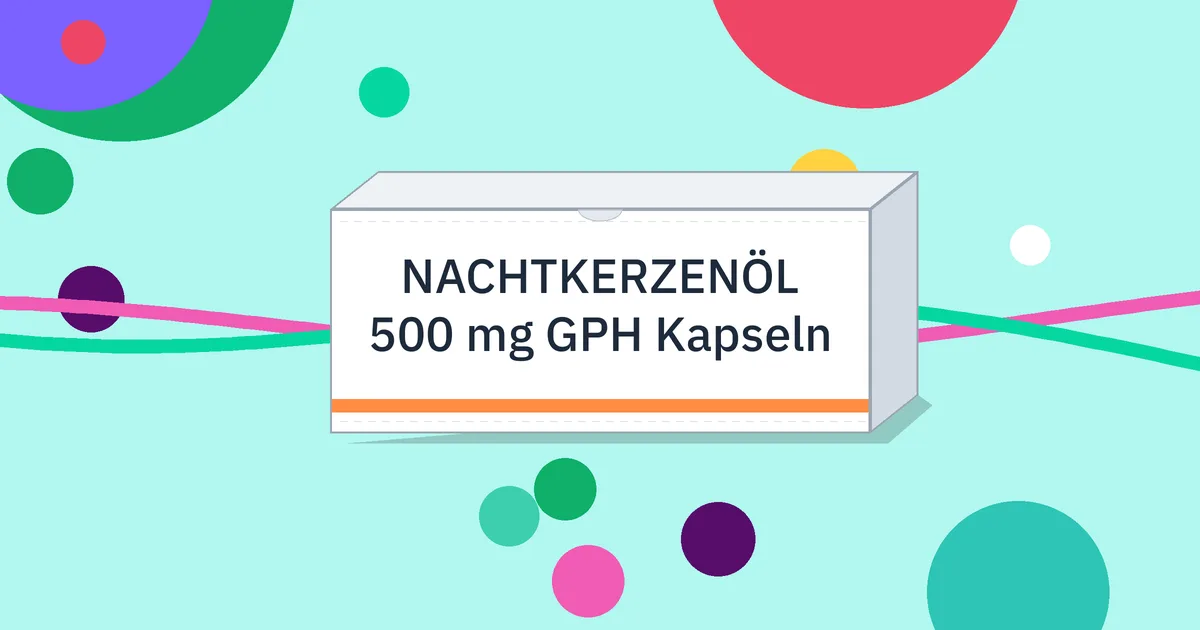 Symbolbild: Packung mit der Aufschrift NACHTKERZENÖL 500 mg GPH Kapseln (PZN 00129343) – Verfügbarkeit und Bezug in Apotheken in Frankfurt am Main