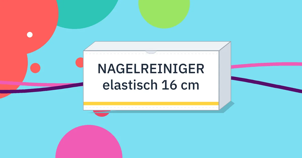 Symbolbild: Packung mit der Aufschrift NAGELREINIGER elastisch 16 cm (PZN 01732923) – Verfügbarkeit und Bezug in Apotheken in Frankfurt am Main