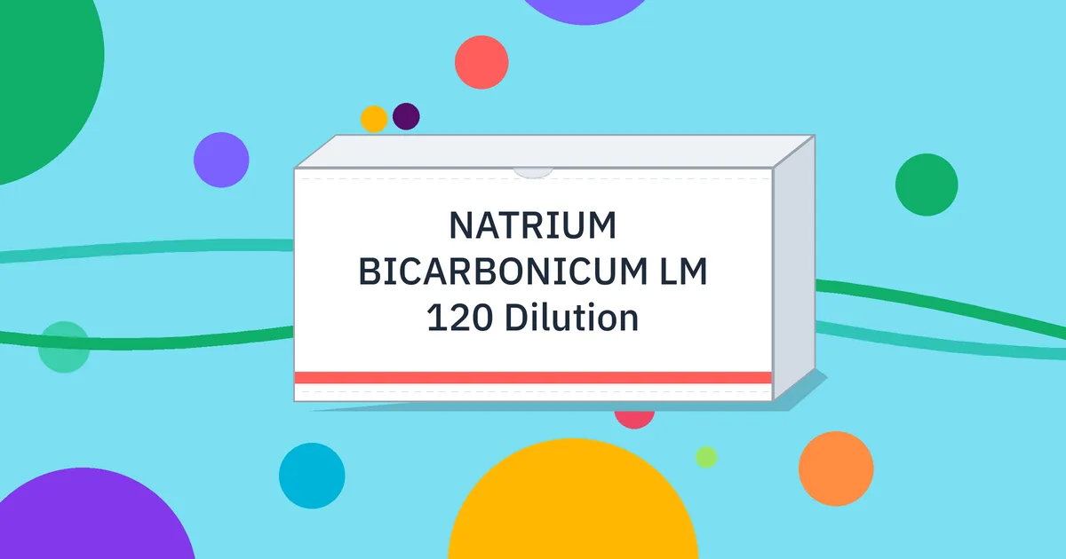 Symbolbild: Packung mit der Aufschrift NATRIUM BICARBONICUM LM 120 Dilution (PZN 12960610) – Verfügbarkeit und Bezug in Apotheken in Frankfurt am Main