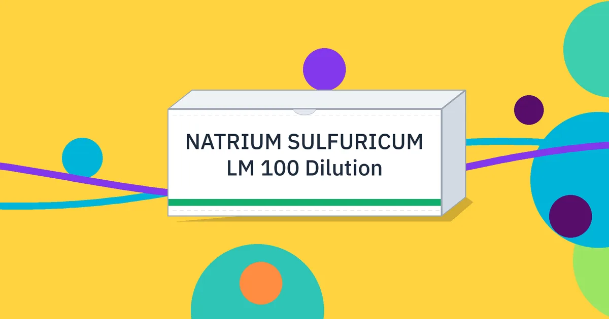 Symbolbild: Packung mit der Aufschrift NATRIUM SULFURICUM LM 100 Dilution (PZN 12967517) – Verfügbarkeit und Bezug in Apotheken in Frankfurt am Main