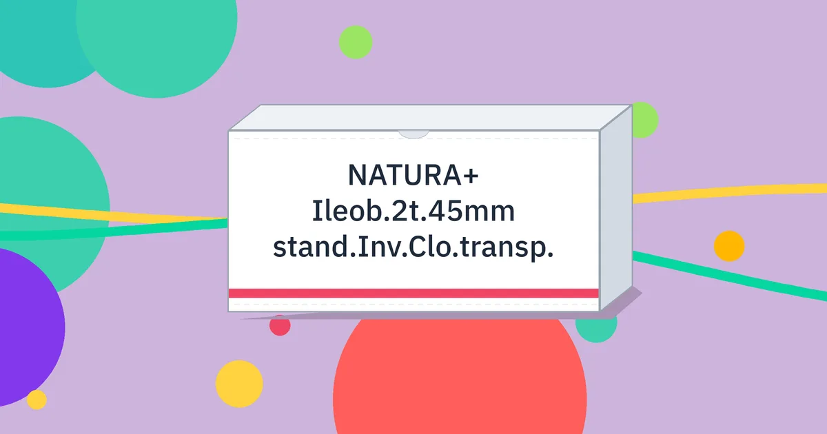 Symbolbild: Packung mit der Aufschrift NATURA+ Ileob.2t.45mm stand.Inv.Clo.transp. (PZN 15308488) – Verfügbarkeit und Bezug in Apotheken in Frankfurt am Main
