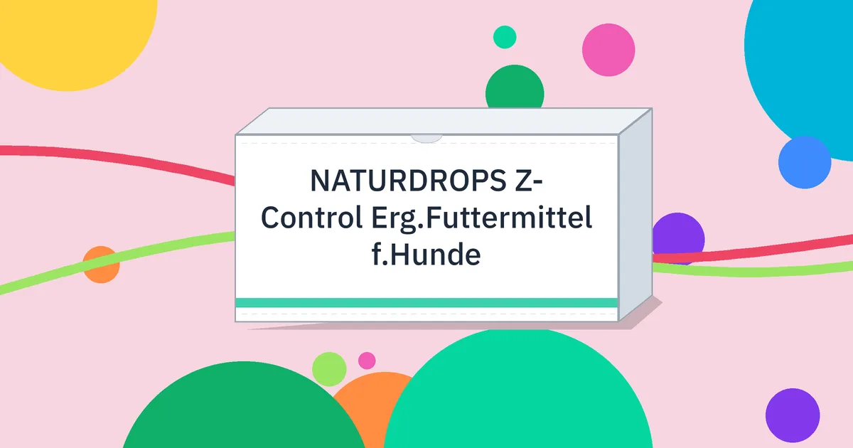 Symbolbild: Packung mit der Aufschrift NATURDROPS Z-Control Erg.Futtermittel f.Hunde (PZN 19992062) – Verfügbarkeit und Bezug in Apotheken in Frankfurt am Main