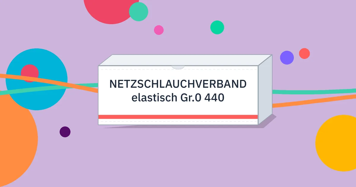 Symbolbild: Packung mit der Aufschrift NETZSCHLAUCHVERBAND elastisch Gr.0 440 (PZN 02092555) – Verfügbarkeit und Bezug in Apotheken in Frankfurt am Main