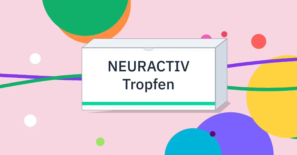 Symbolbild: Packung mit der Aufschrift NEURACTIV Tropfen (PZN 05390626) – Verfügbarkeit und Bezug in Apotheken in Frankfurt am Main